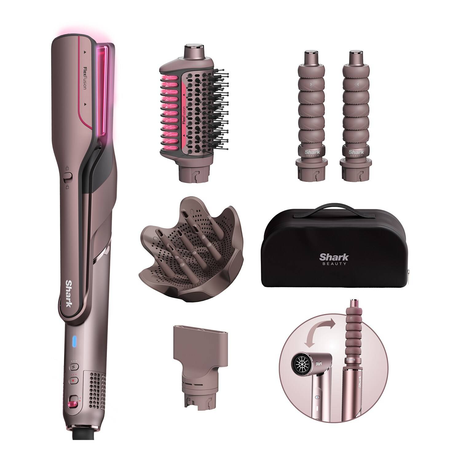 Shark Beauty FlexFusion Straight 5-in-1 Air & Ceramic Styler Cosmic ...